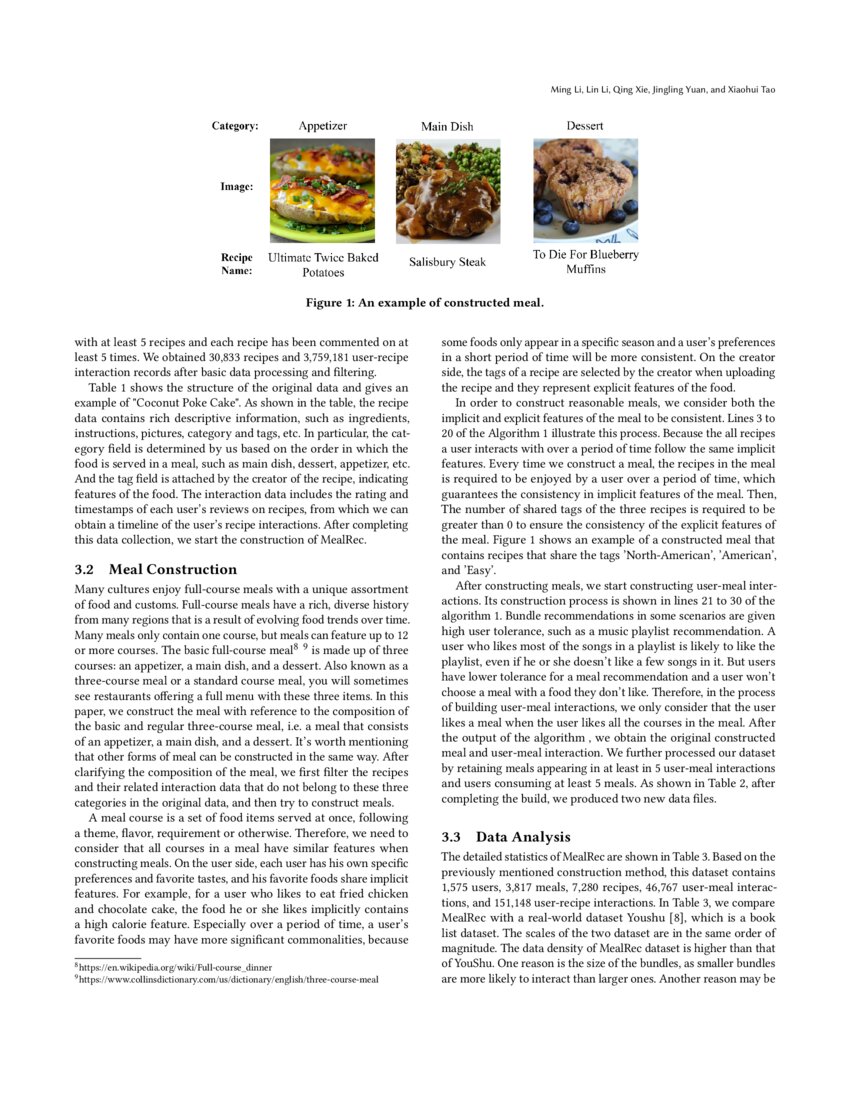 MealRec: A Meal Recommendation Dataset | DeepAI