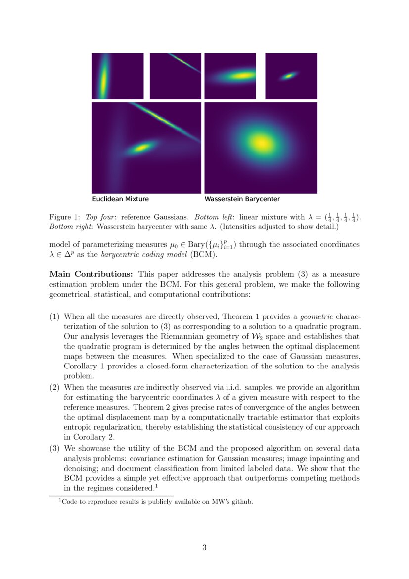 Measure Estimation in the Barycentric Coding Model | DeepAI
