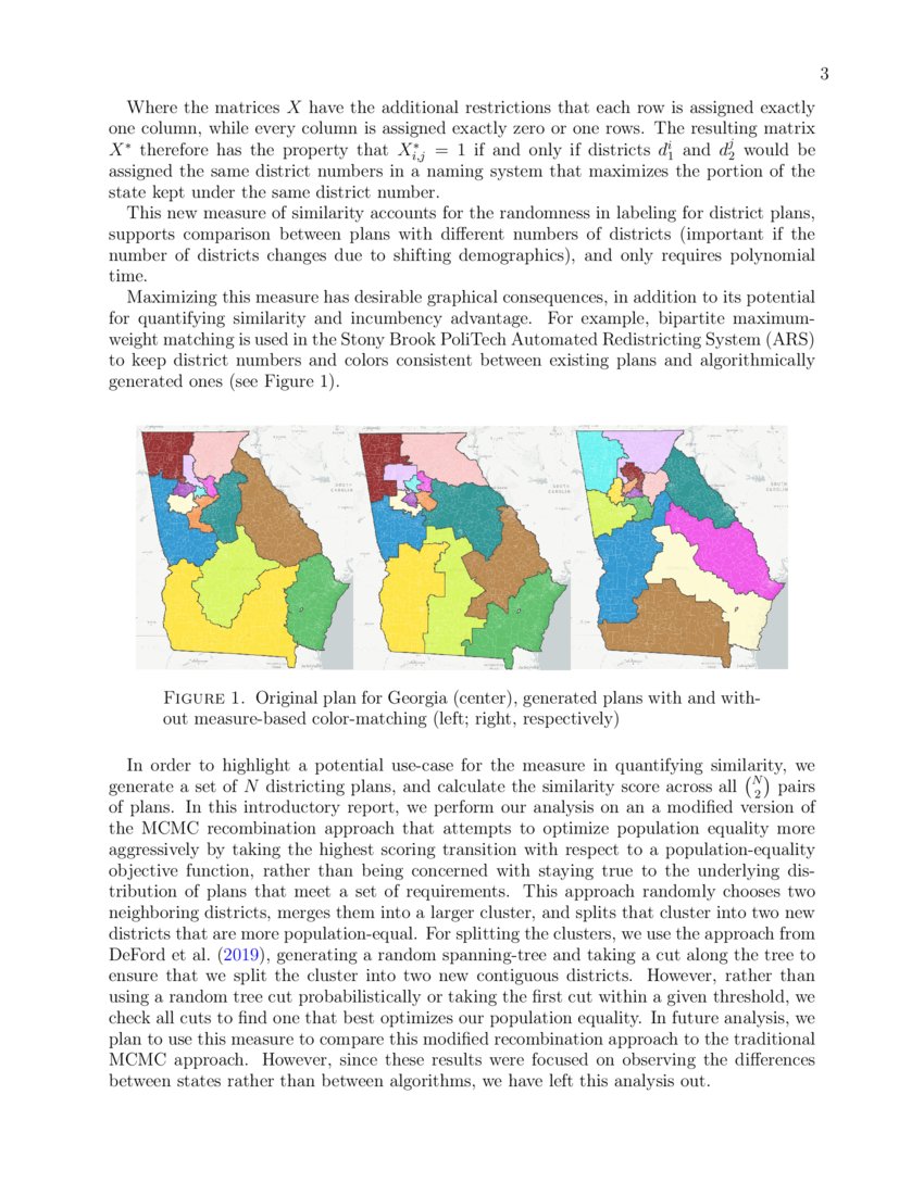 Measuring Geometric Similarity Across Possible Plans for Automated Redistricting | DeepAI