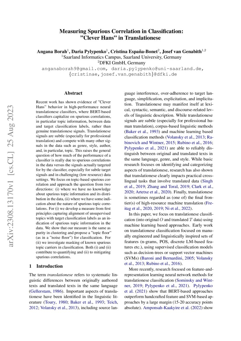 Measuring Spurious Correlation in Classification: 'Clever Hans' in ...