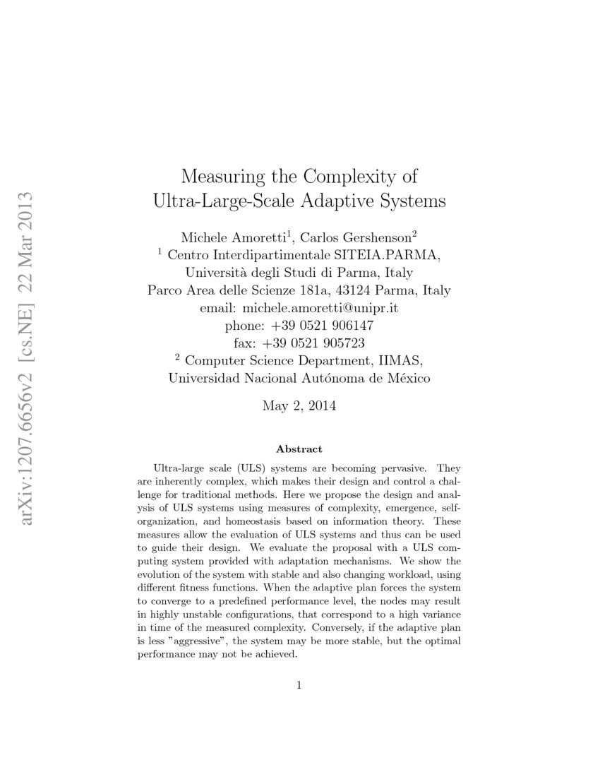 Measuring the Complexity of Ultra-Large-Scale Adaptive Systems | DeepAI