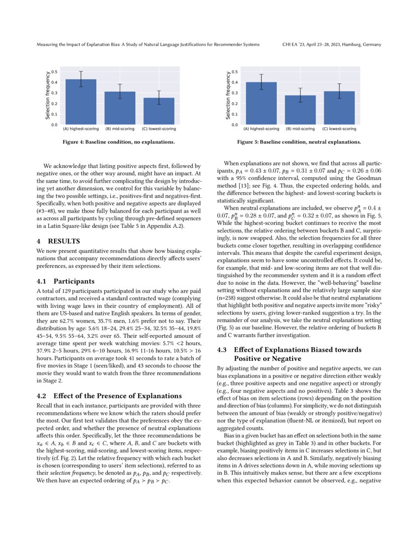 Measuring the Impact of Explanation Bias: A Study of Natural Language Justifications for ...