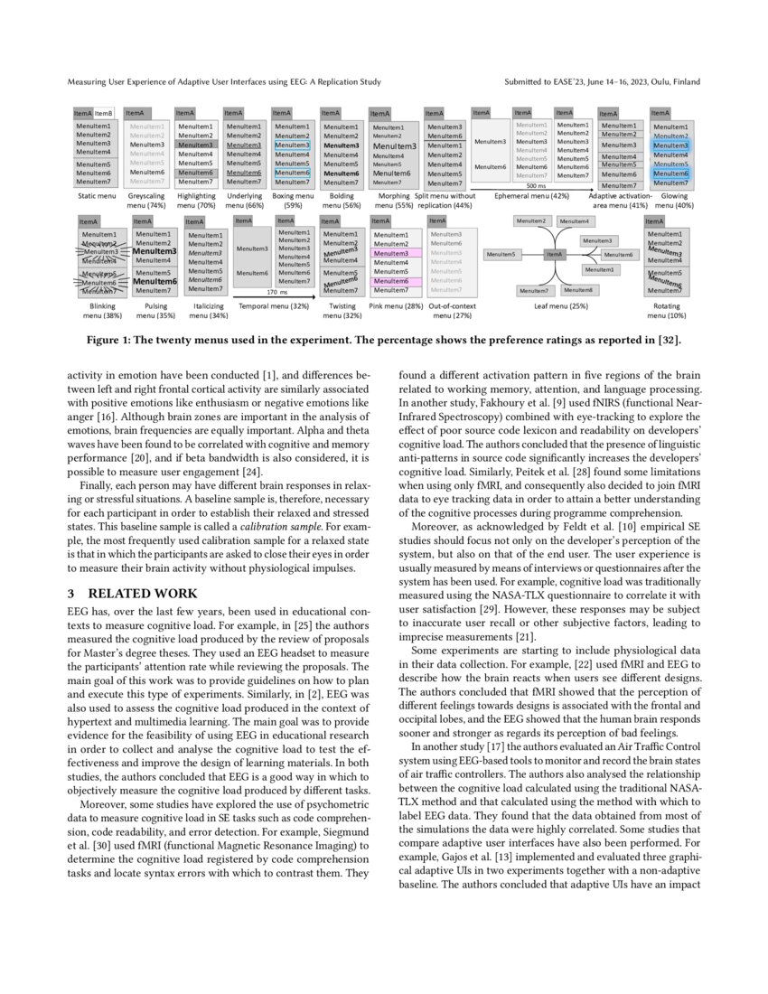 Measuring User Experience of Adaptive User Interfaces using EEG: A Replication Study | DeepAI