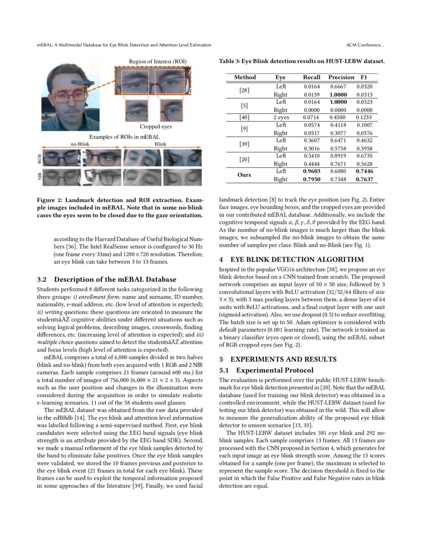 mEBAL: A Multimodal Database for Eye Blink Detection and Attention Level Estimation | DeepAI