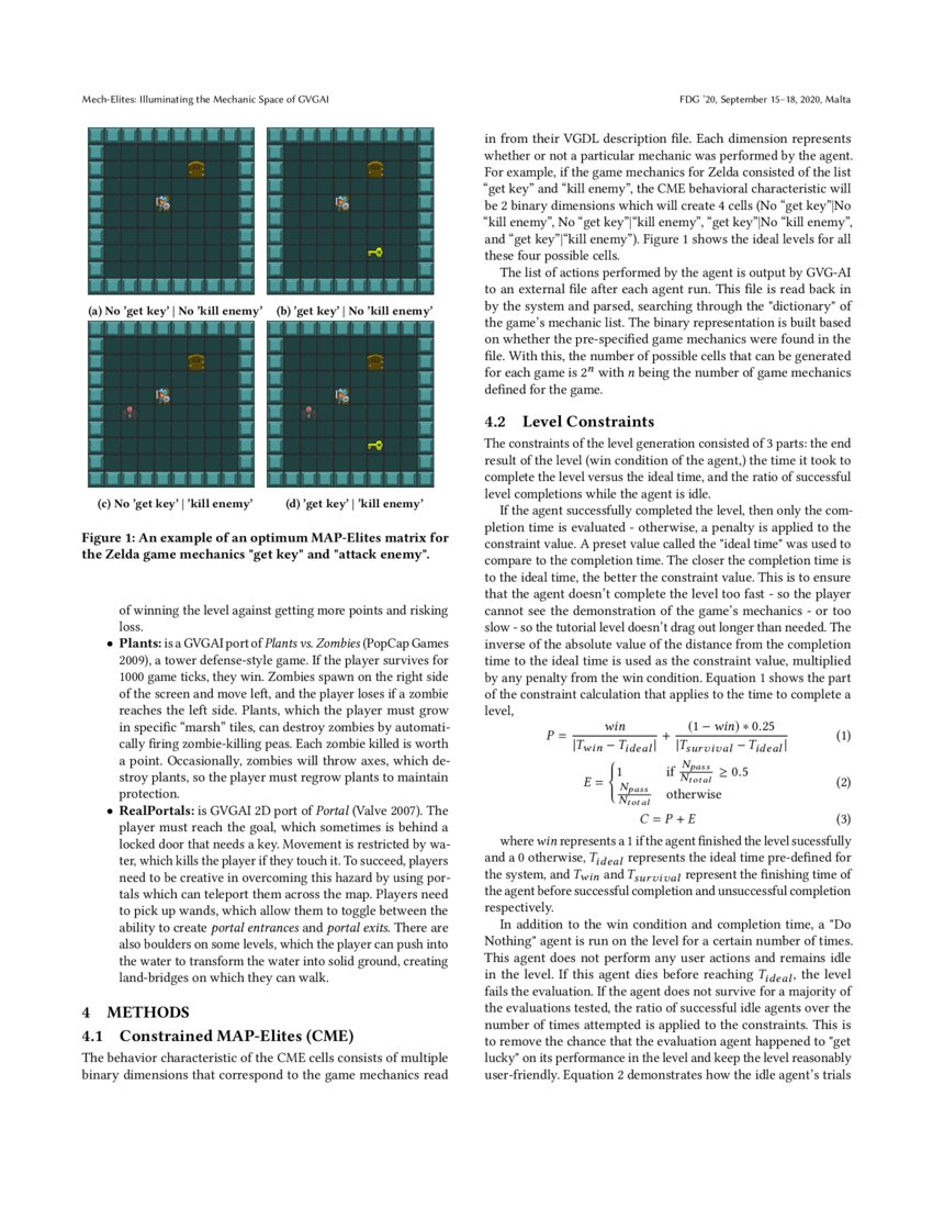 Mech-Elites: Illuminating the Mechanic Space of GVGAI | DeepAI
