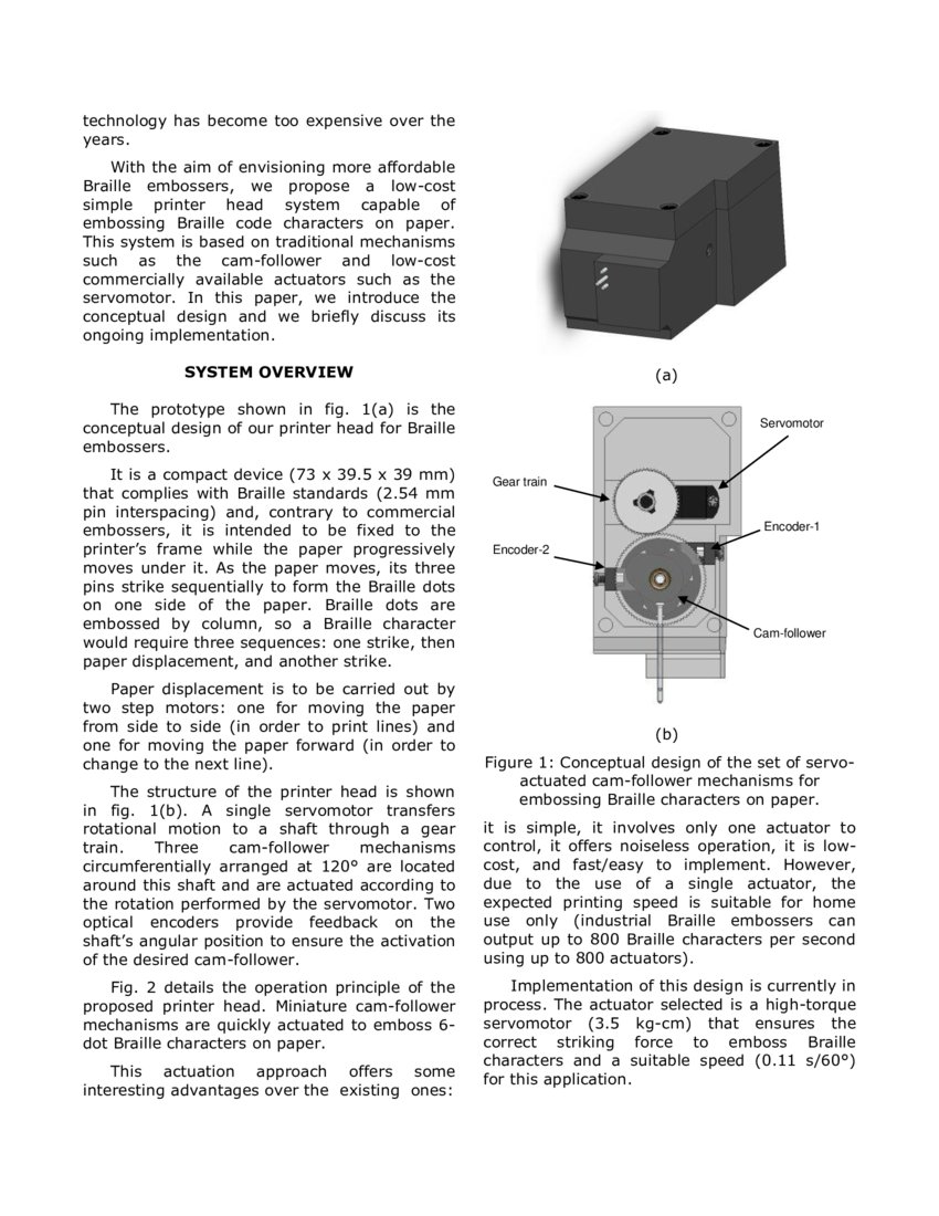 Mechanism for Embossing Braille Characters on Paper: Conceptual Design ...