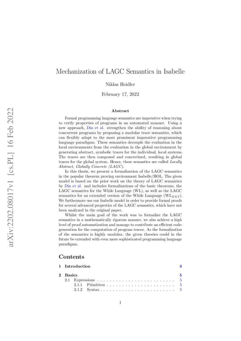 Mechanization of LAGC Semantics in Isabelle | DeepAI