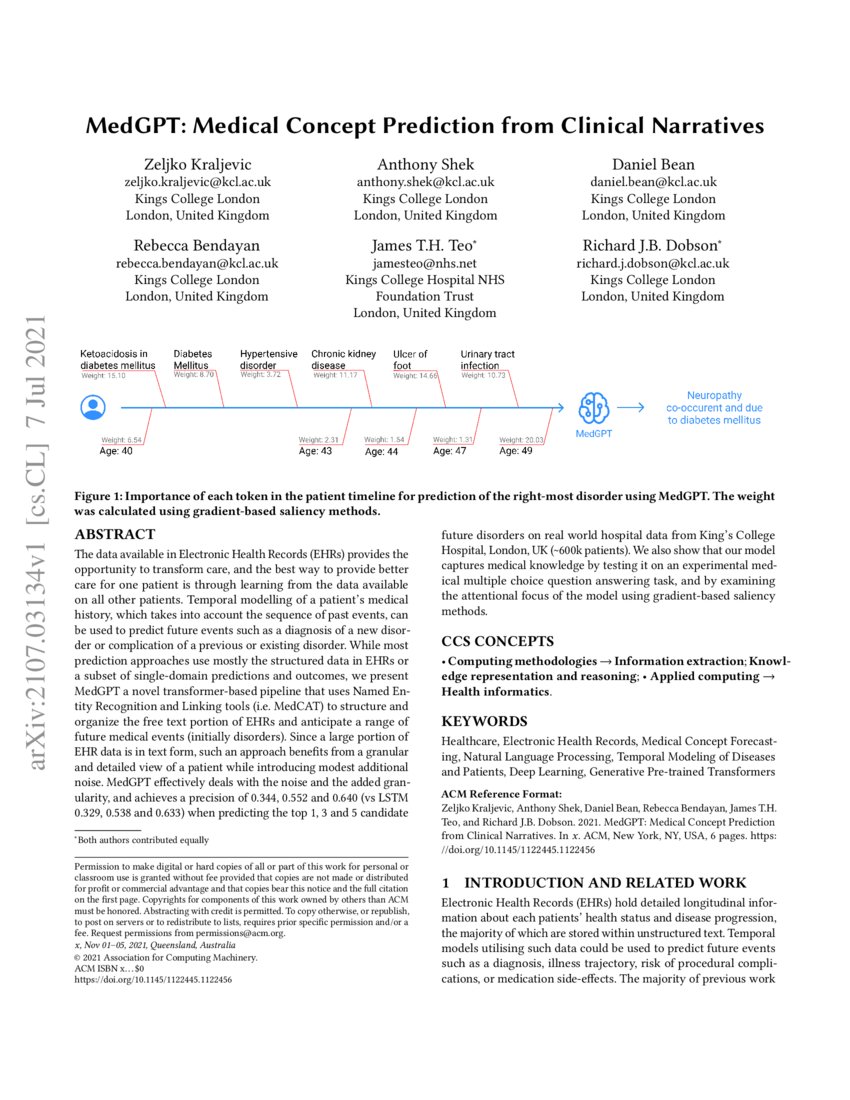 MedGPT: Medical Concept Prediction from Clinical Narratives | DeepAI