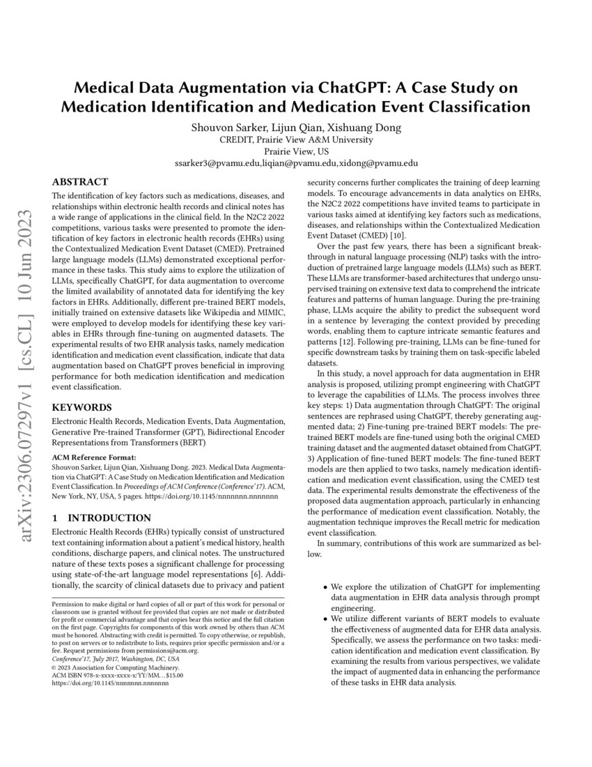 Medical Data Augmentation via ChatGPT: A Case Study on Medication Identification and Medication ...