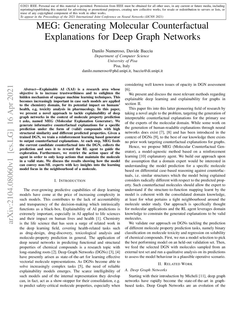 MEG: Generating Molecular Counterfactual Explanations for Deep Graph ...