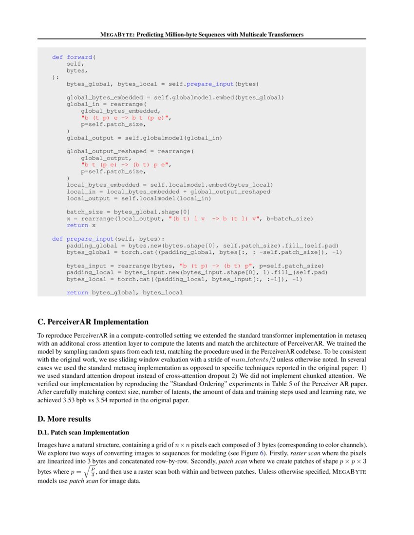 Megabyte Predicting Million Byte Sequences With Multiscale