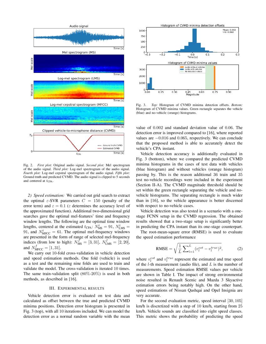 Mel Spectrogram Features For Acoustic Vehicle Detection And Speed Estimation Deepai