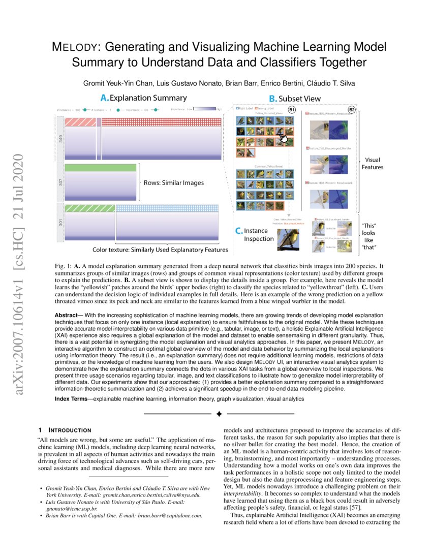 Melody: Generating and Visualizing Machine Learning Model Summary to Understand Data and ...