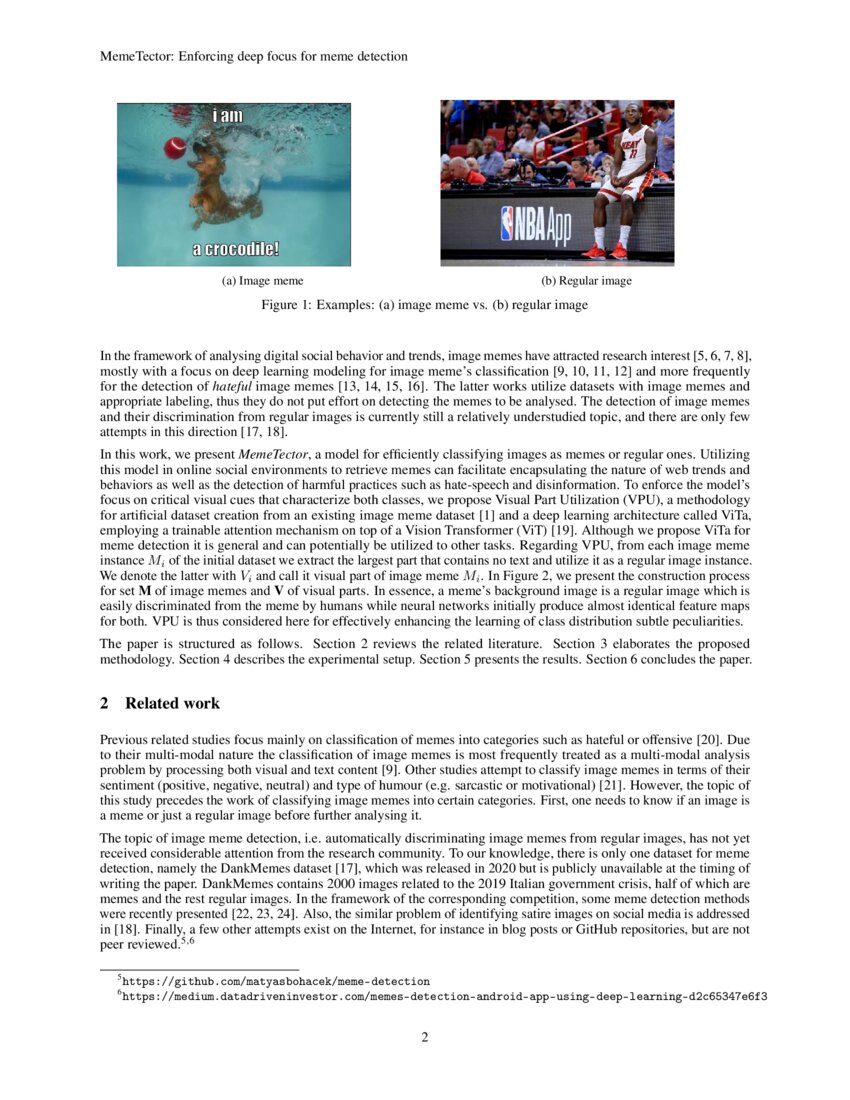 MemeTector: Enforcing deep focus for meme detection | DeepAI