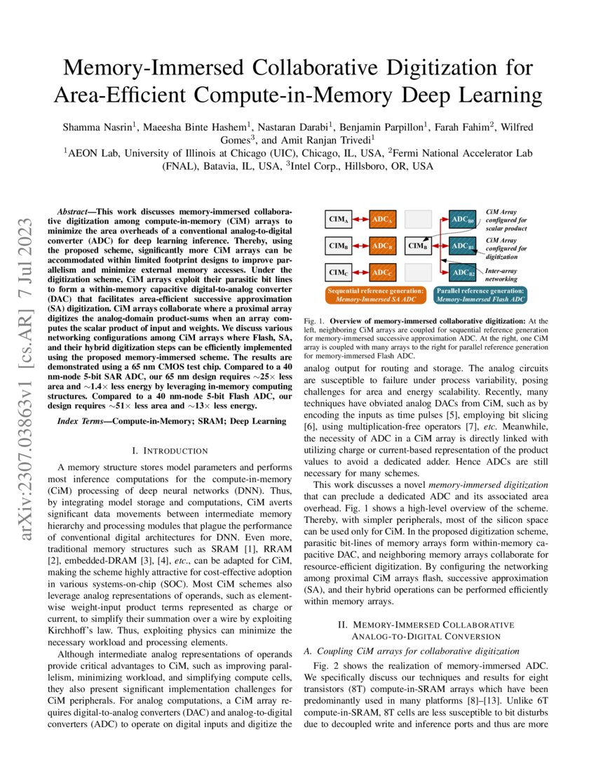 Memory Immersed Collaborative Digitization For Area Efficient Compute