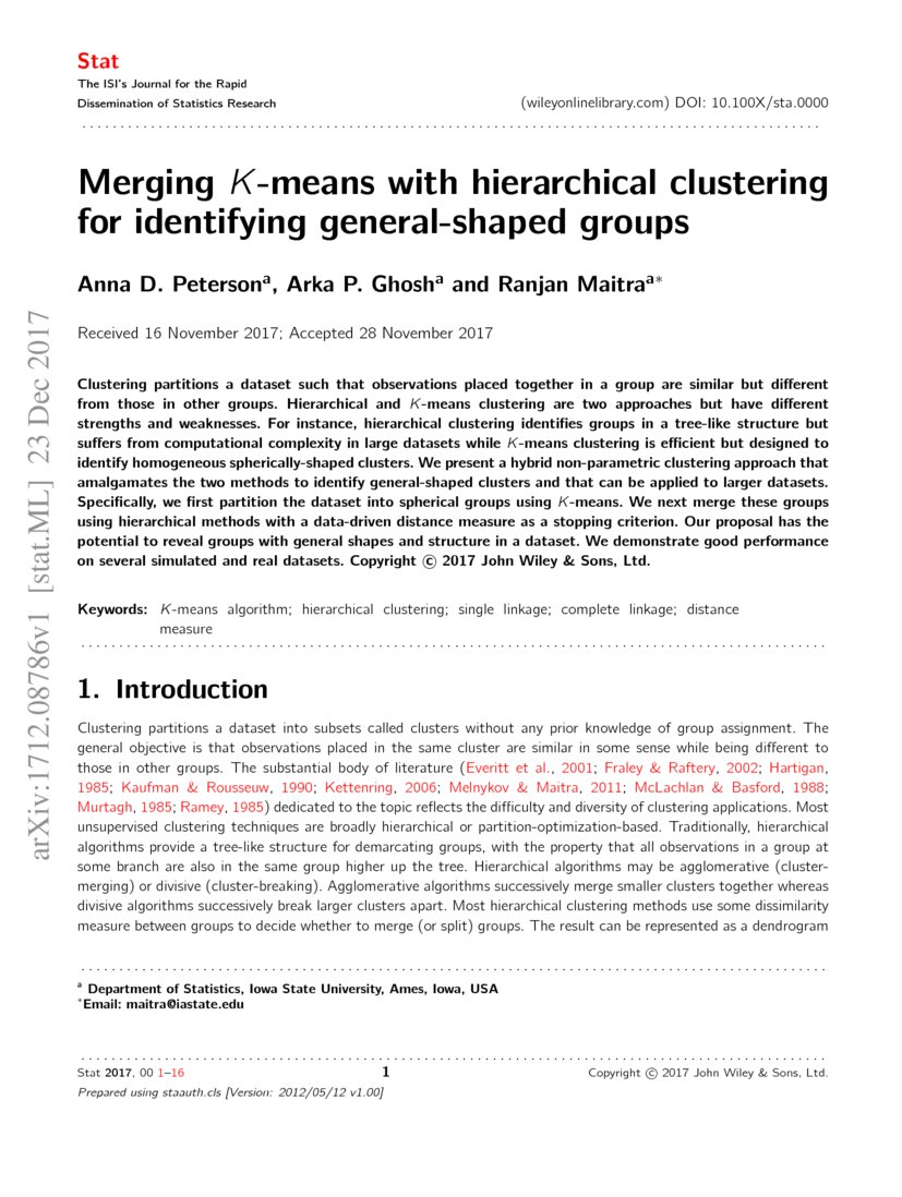 Merging K-means with hierarchical clustering for identifying general ...