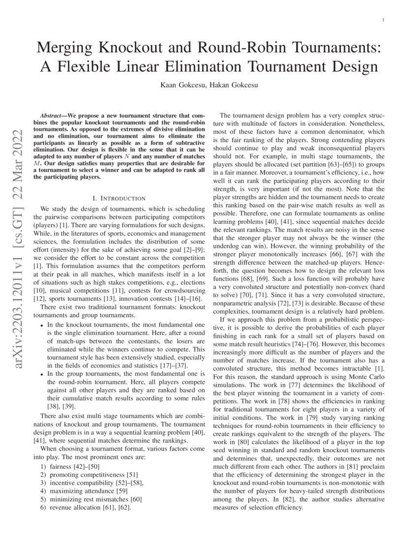 Merging Knockout and Round-Robin Tournaments: A Flexible Linear ...
