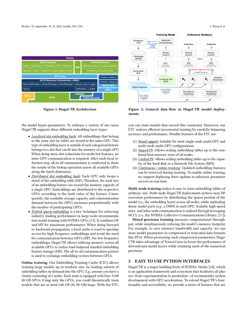 Merlin HugeCTR: GPU-accelerated Recommender System Training and Inference | DeepAI