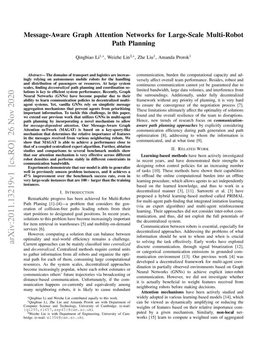 Message-Aware Graph Attention Networks for Large-Scale Multi-Robot Path Planning | DeepAI