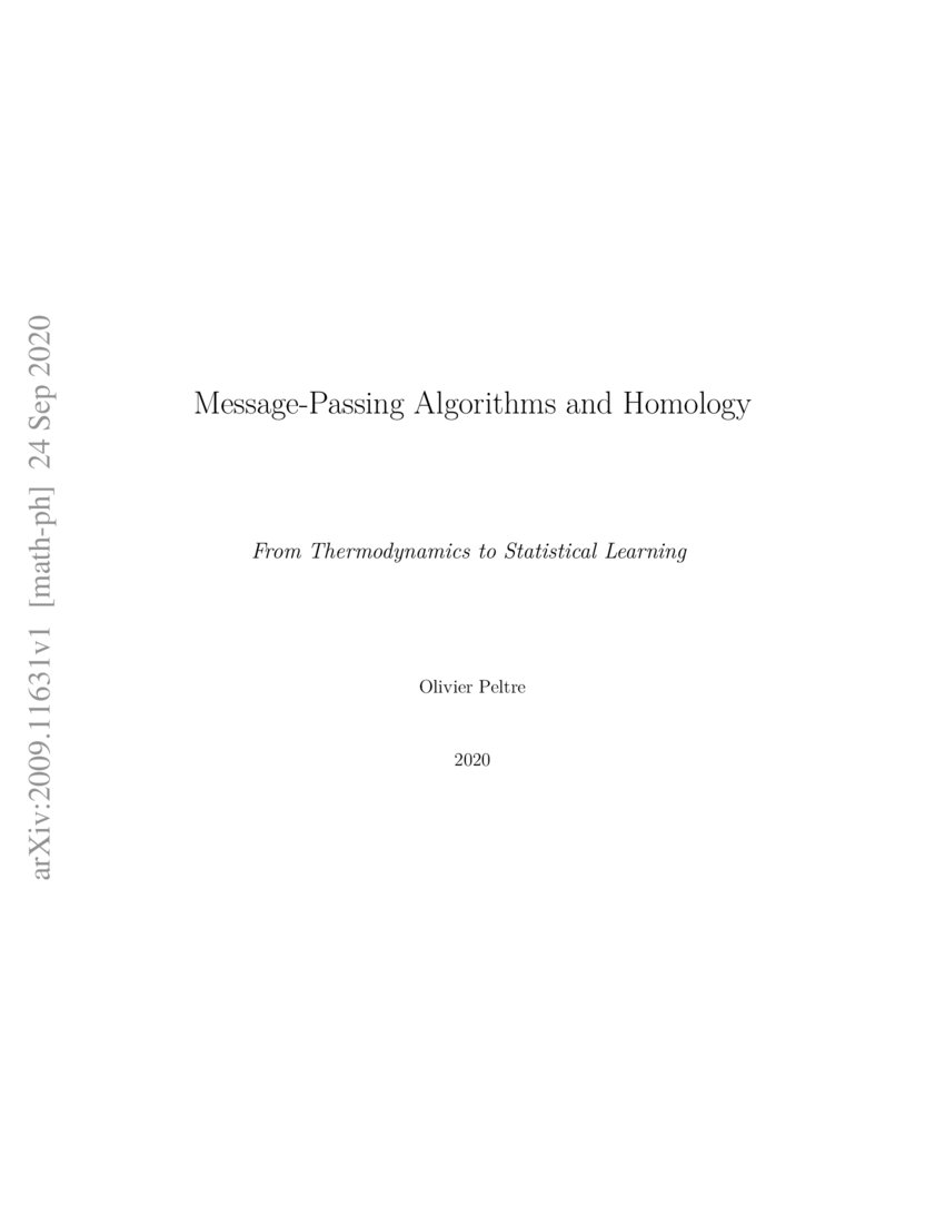 Message Passing Algorithms And Homology Deepai 
