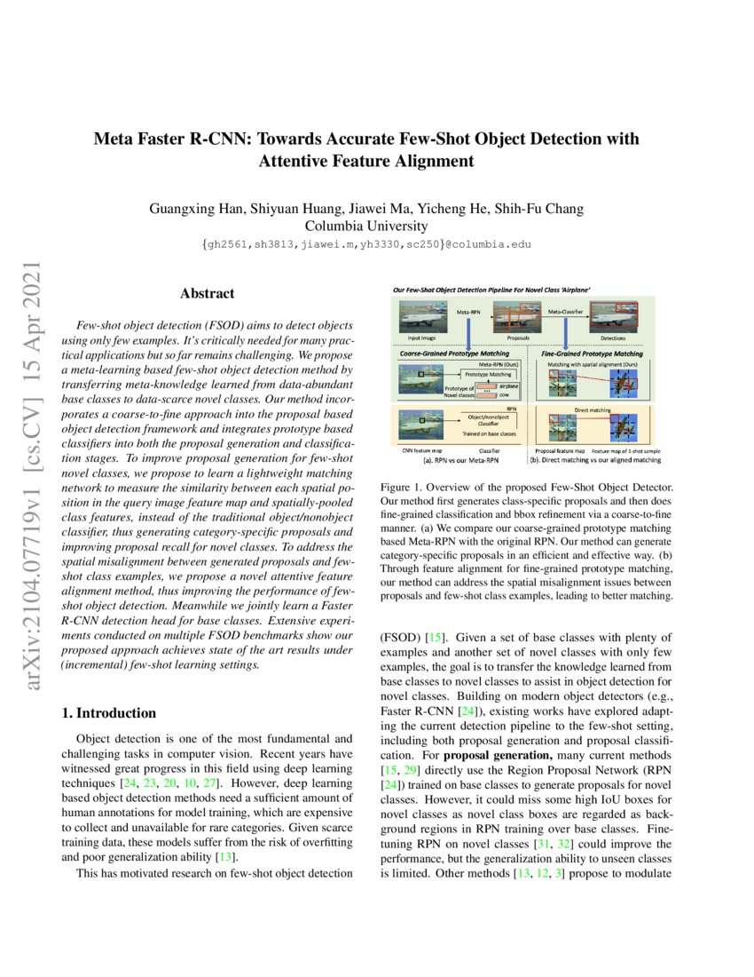 Meta Faster R Cnn Towards Accurate Few Shot Object Detection With Attentive Feature Alignment