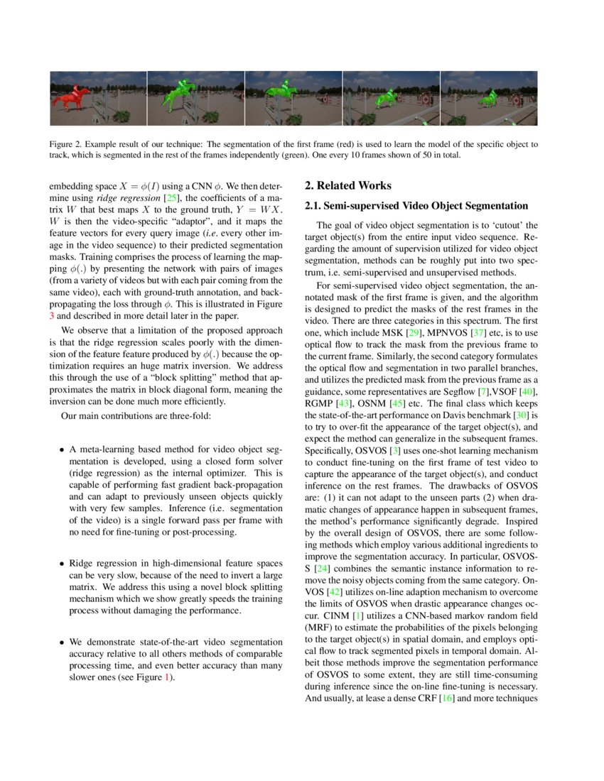 Meta Learning with Differentiable Closed-form Solver for Fast Video Object Segmentation | DeepAI