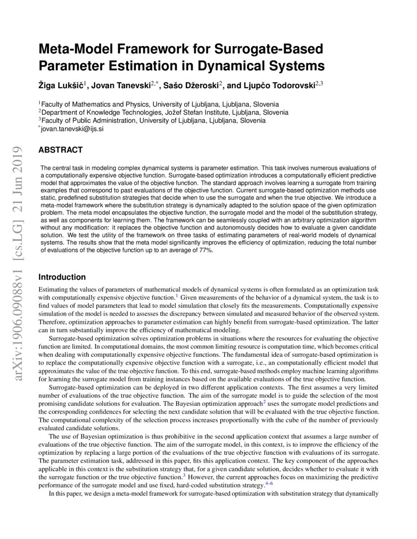 Meta-Model Framework for Surrogate-Based Parameter Estimation in Dynamical Systems | DeepAI