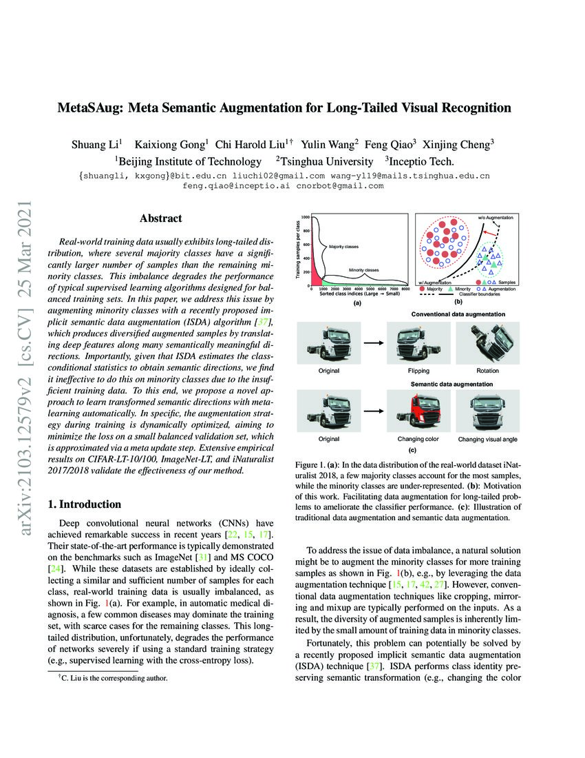 MetaSAug: Meta Semantic Augmentation for Long-Tailed Visual Recognition | DeepAI