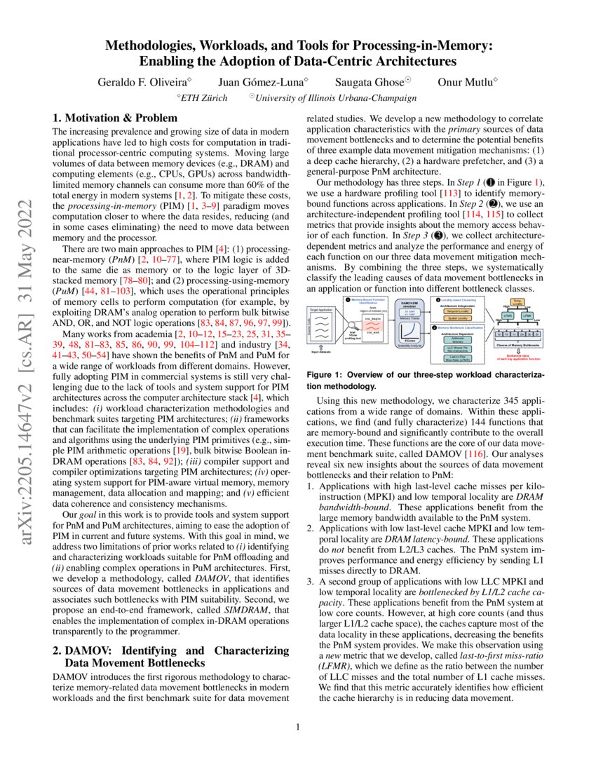 Methodologies, Workloads, and Tools for Processing-in-Memory: Enabling the Adoption of Data ...
