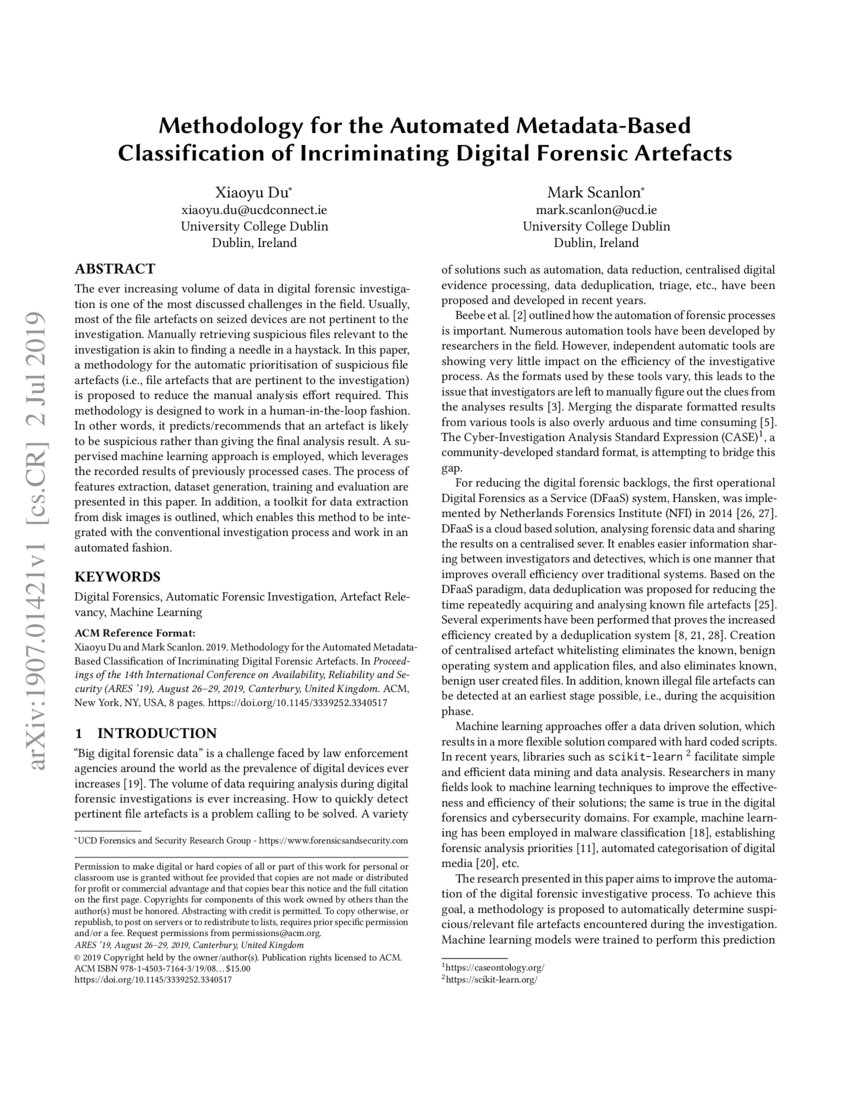 Methodology For The Automated Metadata Based Classification Of