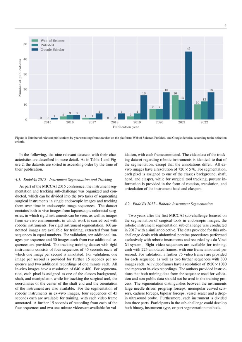 Methods and datasets for segmentation of minimally invasive surgical ... Methods and datasets for segmentation of minimally invasive surgical ...