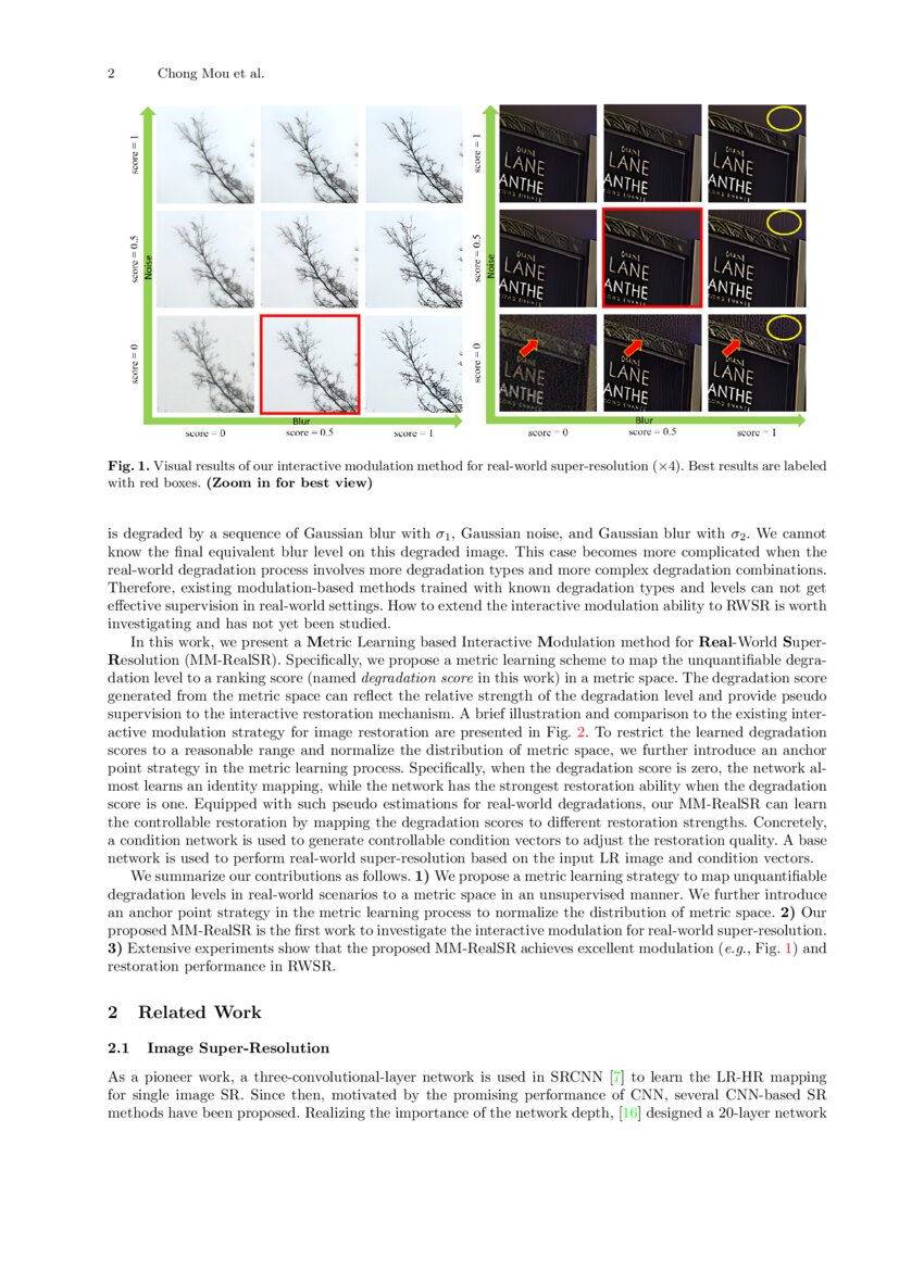 Metric Learning based Interactive Modulation for Real-World Super-Resolution | DeepAI