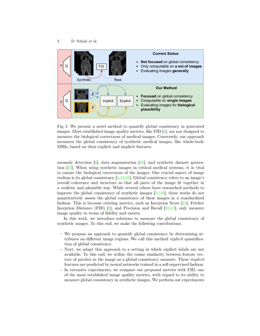 Metrics to Quantify Global Consistency in Synthetic Medical Images | DeepAI