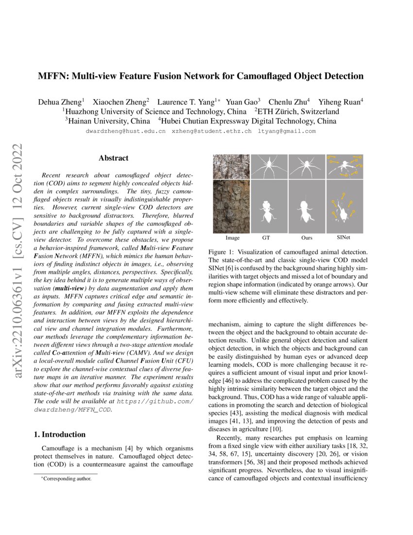 Mffn Multi View Feature Fusion Network For Camouflaged Object