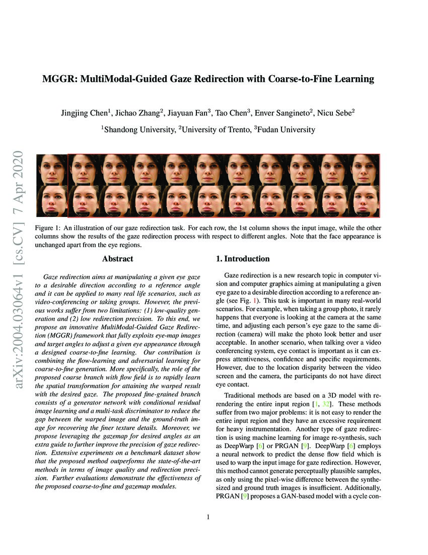 MGGR: MultiModal-Guided Gaze Redirection with Coarse-to-Fine Learning | DeepAI