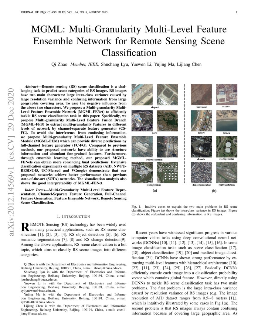 Mgml Multi Granularity Multi Level Feature Ensemble Network For Remote