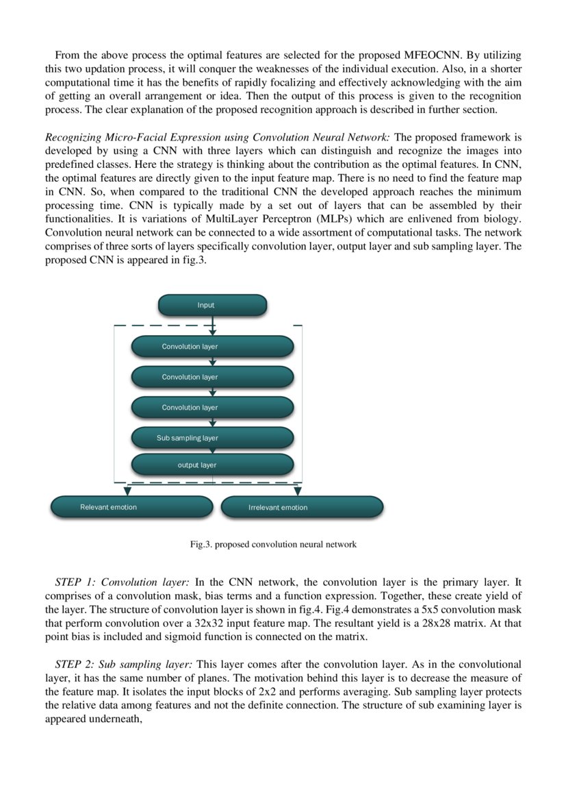 Micro Facial Expression Recognition In Video Based On Optimal Convolutional Neural Network 