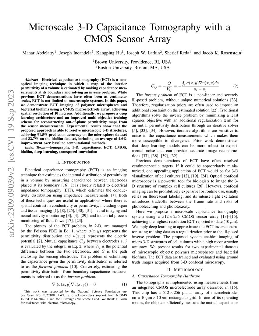 Microscale 3-D Capacitance Tomography with a CMOS Sensor Array | DeepAI