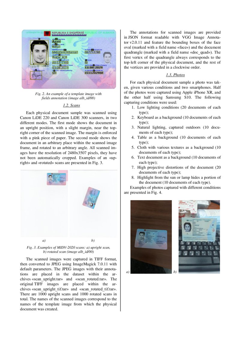 MIDV-2020: A Comprehensive Benchmark Dataset for Identity Document ...