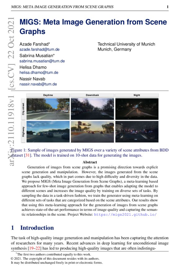 MIGS: Meta Image Generation from Scene Graphs | DeepAI