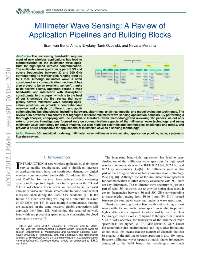 Millimeter Wave Sensing: A Review of Application Pipelines and Building ...