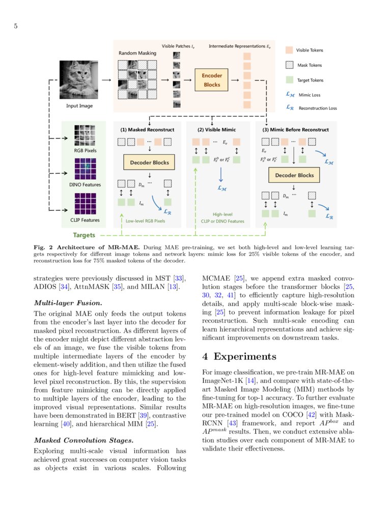 Mimic Before Reconstruct Enhancing Masked Autoencoders With Feature
