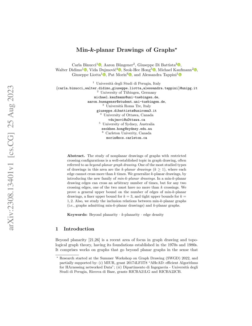 Min-k-planar Drawings of Graphs | DeepAI