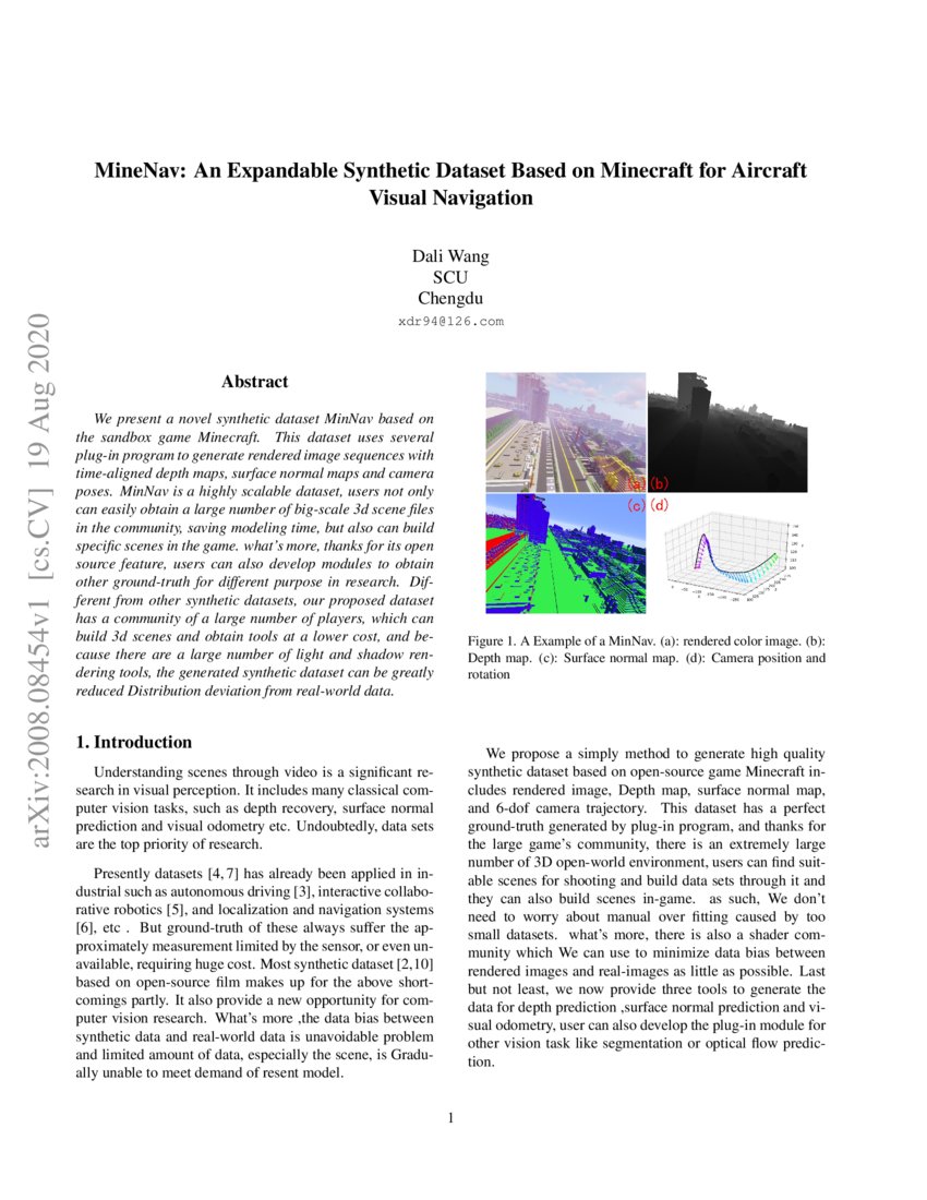MineNav: An Expandable Synthetic Dataset Based on Minecraft for ...