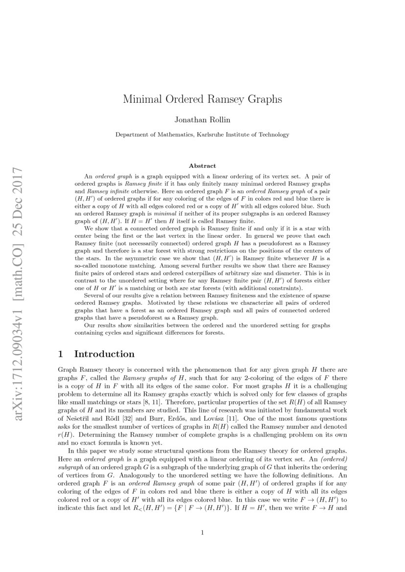 Minimal Ordered Ramsey Graphs | DeepAI