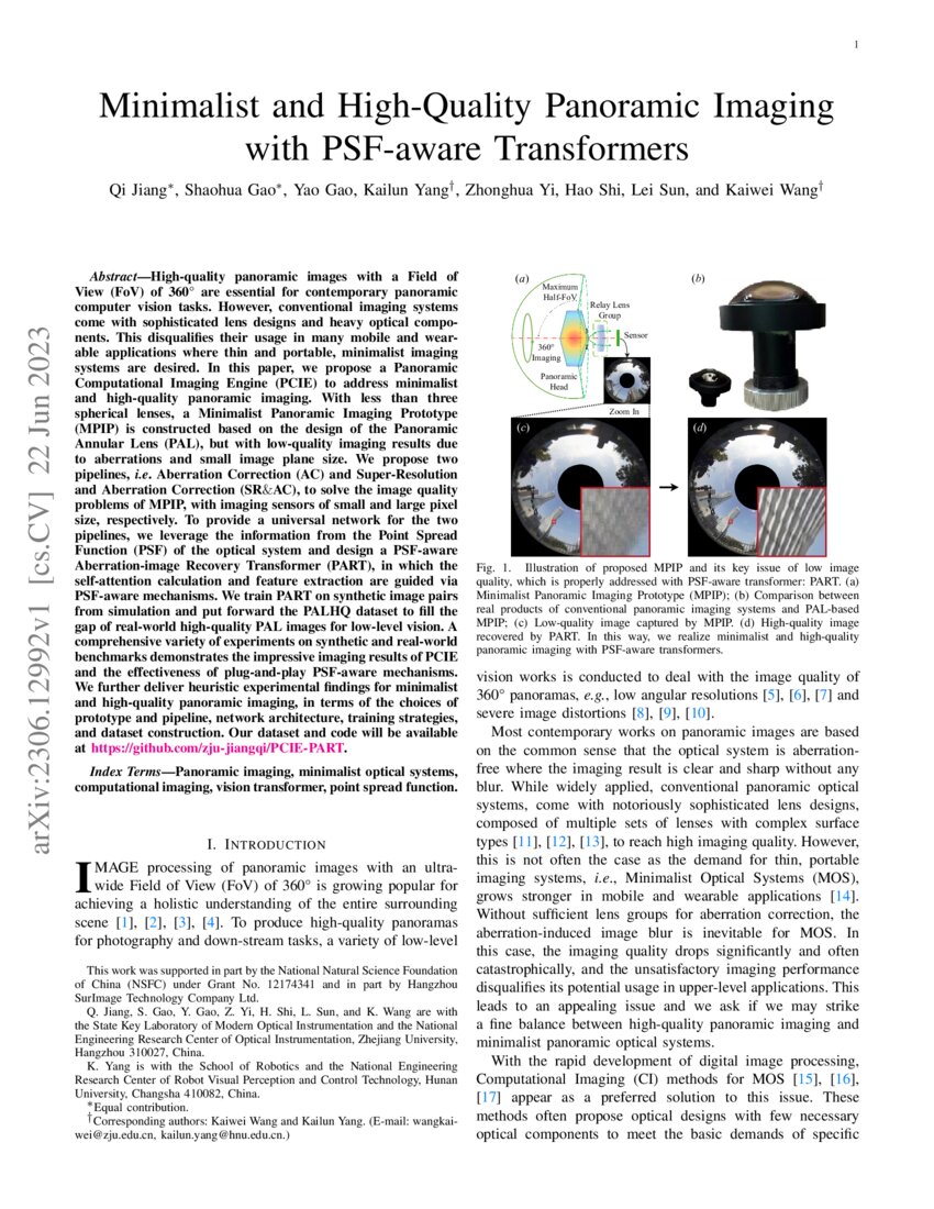 Minimalist and High-Quality Panoramic Imaging with PSF-aware ...