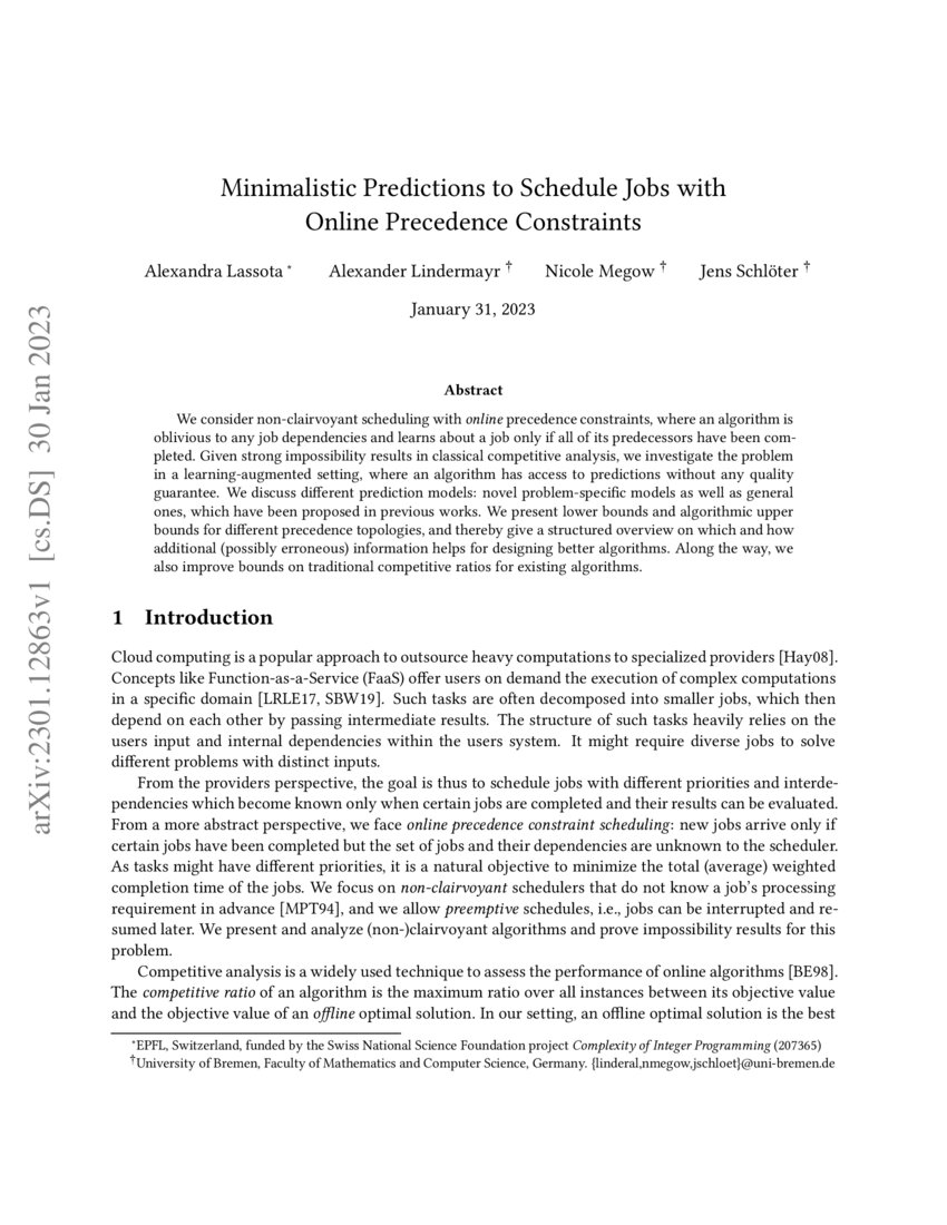Minimalistic Predictions To Schedule Jobs With Online Precedence Constraints Deepai