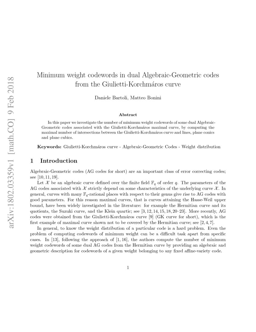 Minimum weight codewords in dual Algebraic-Geometric codes from the ...