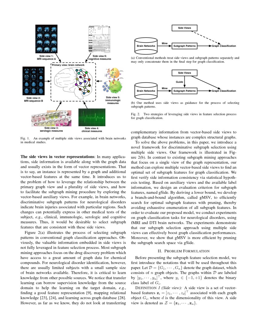 Mining Brain Networks Using Multiple Side Views For Neurological Disorder Identification Deepai