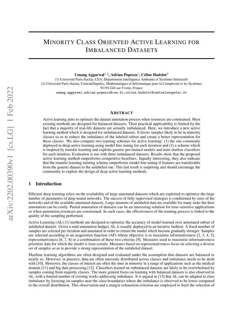 Minority Class Oriented Active Learning for Imbalanced Datasets | DeepAI